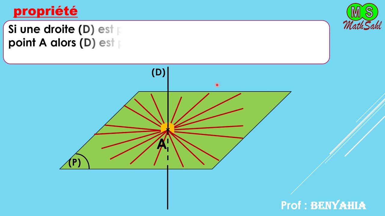 Droite pérpendiculaire à un plan 2 - YouTube