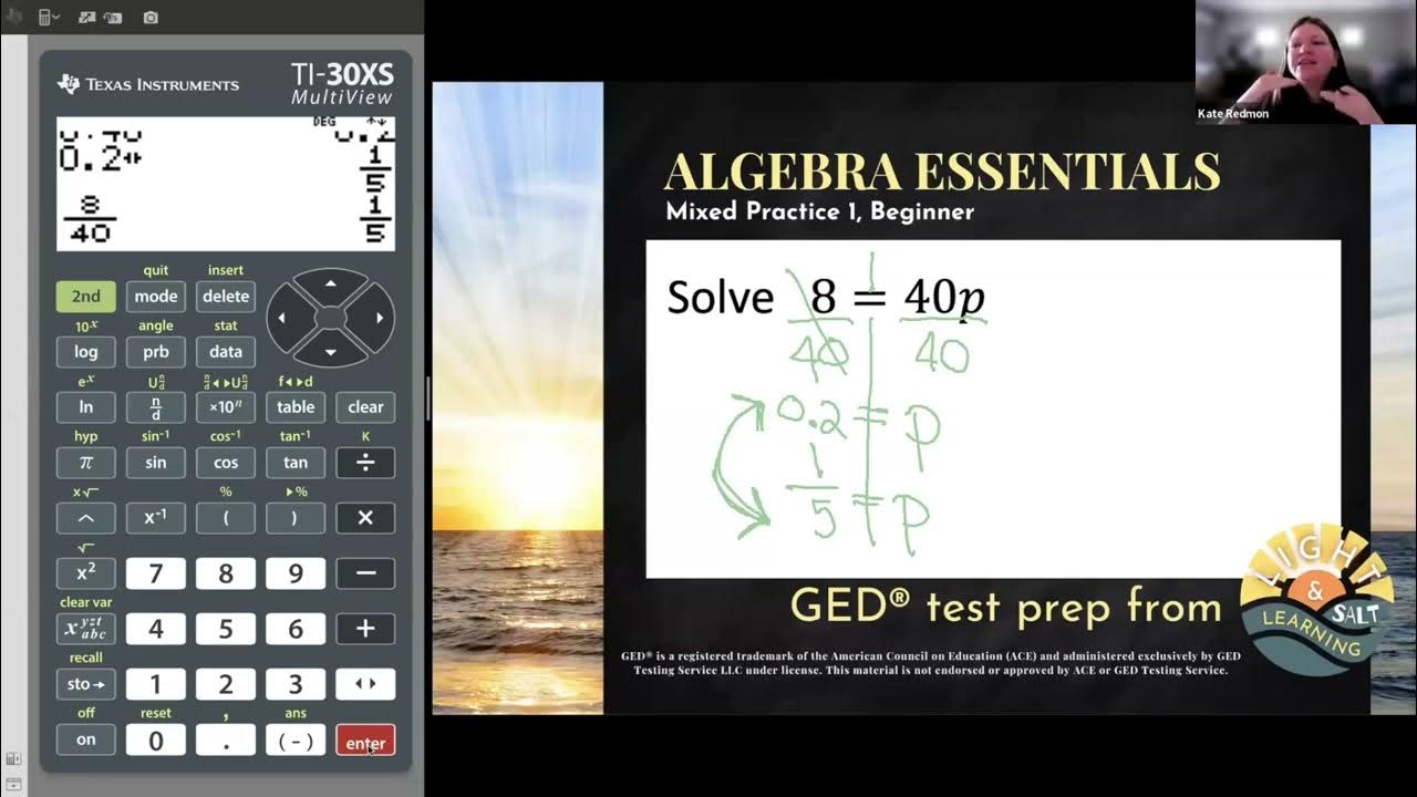 GED® Math: Rational Solution- Fraction or Decimal? (1.MP1, Beg, #5 ...