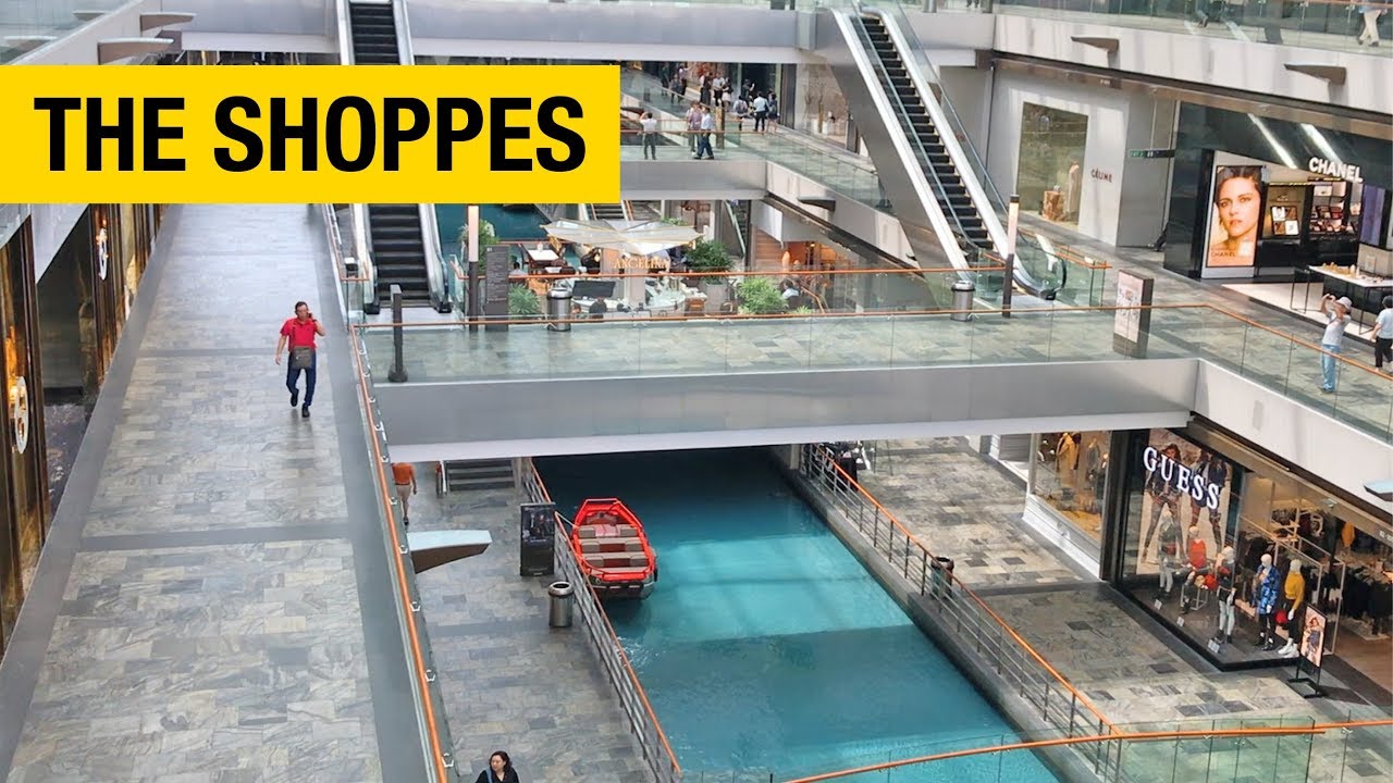 Shopping Mall with Indoor Canal: The Shoppes at Marina Bay Sands - YouTube