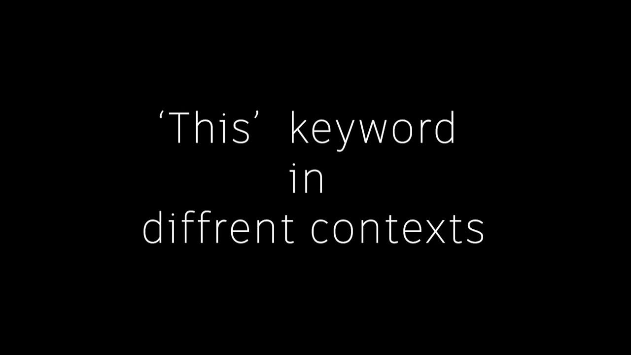 Mastering the 'this' Keyword in JavaScript - YouTube