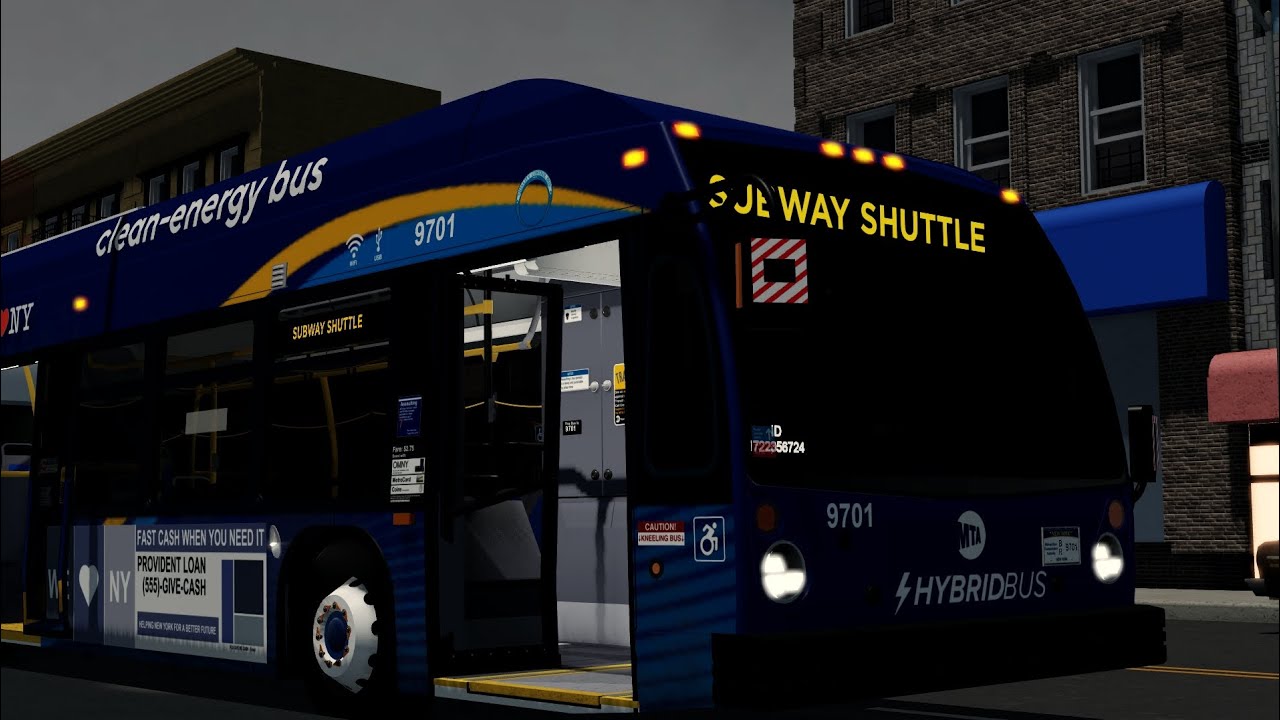 MTA Rblx: Nova Bus LFS Hev #9701 with out depot stickers running on the ...