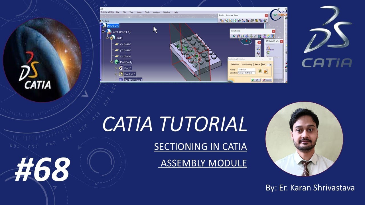 Sectioning in CATIA Assembly with Components - YouTube