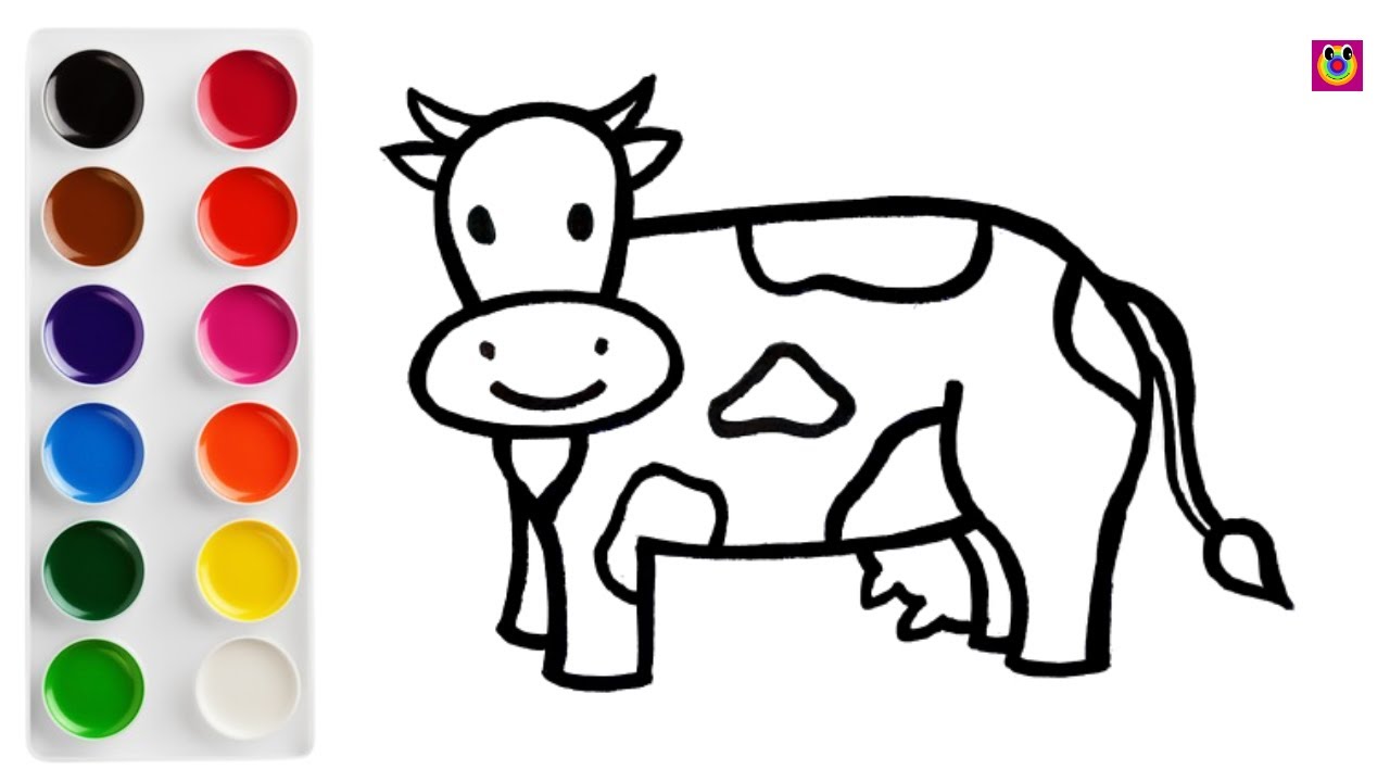 Cow Drawing, Painting and Coloring for Kids & Toddlers | How To Draw ...