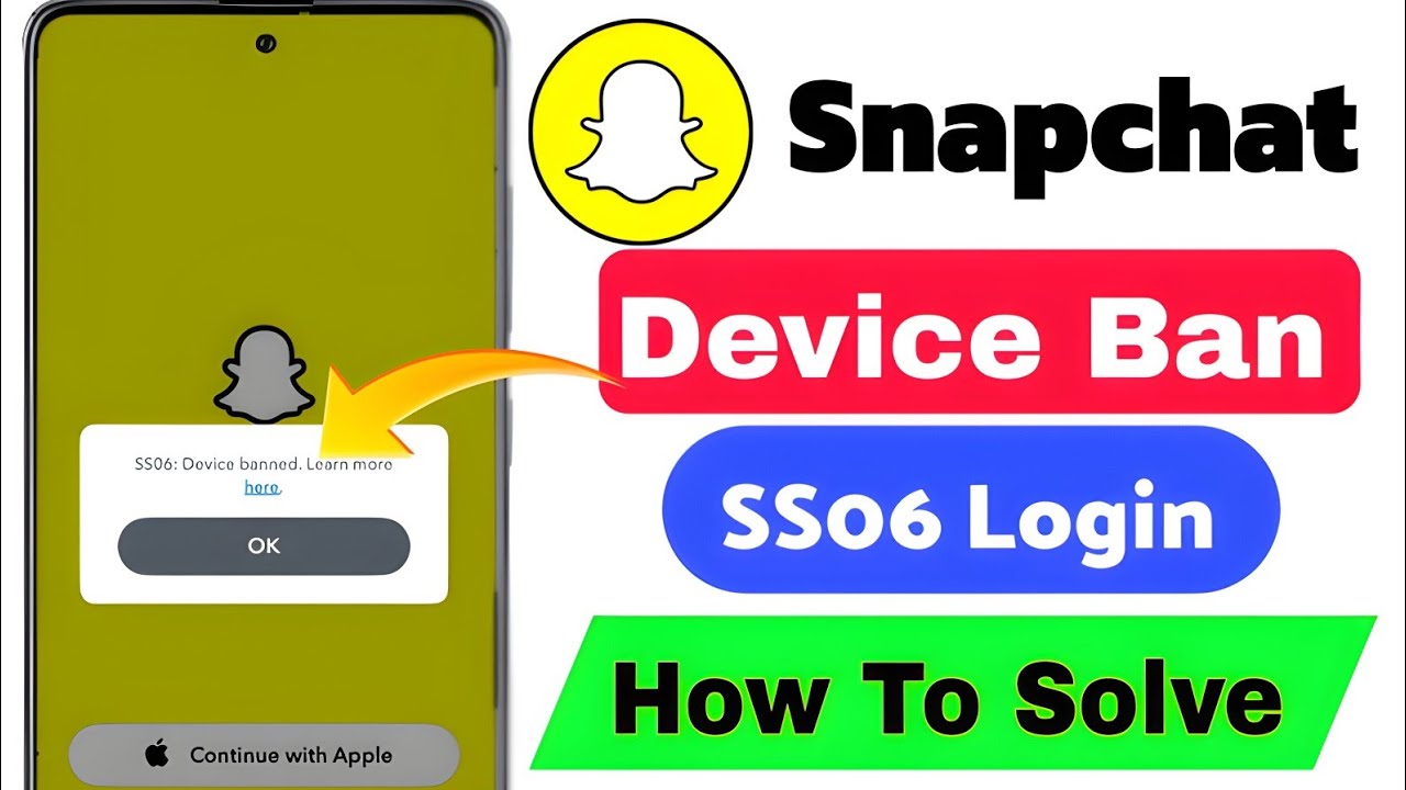 Snapchat ss06 device banned problem solve | iphone device band problem ...