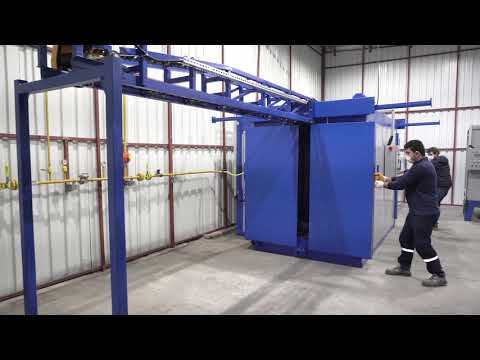 Üstten Konveyörlü Fırın ve Manuel Toz Boya Uygulama