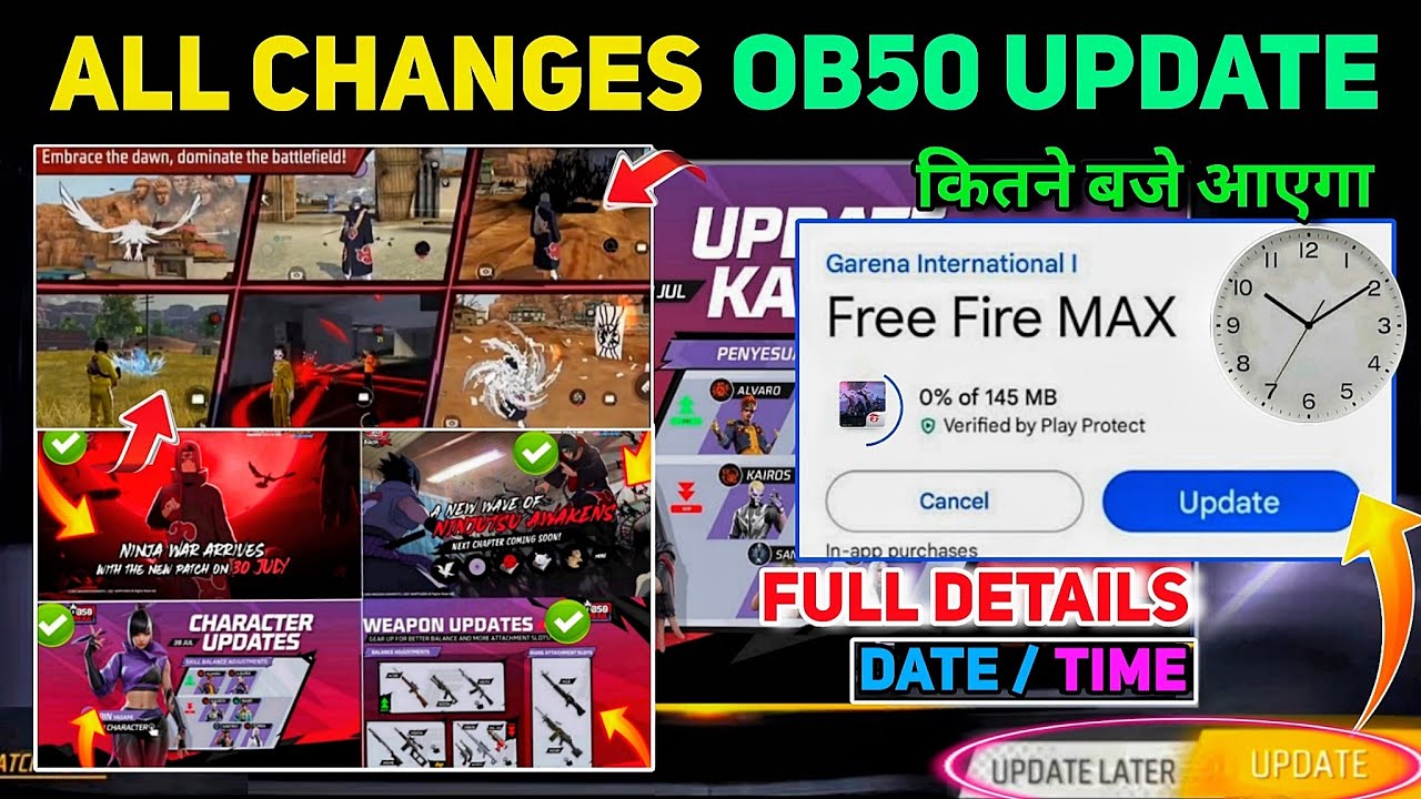 30 July Ob50 New Update 🔥 ALL Changes 🤯 Date Kab Aayega in Free Fire FF ...