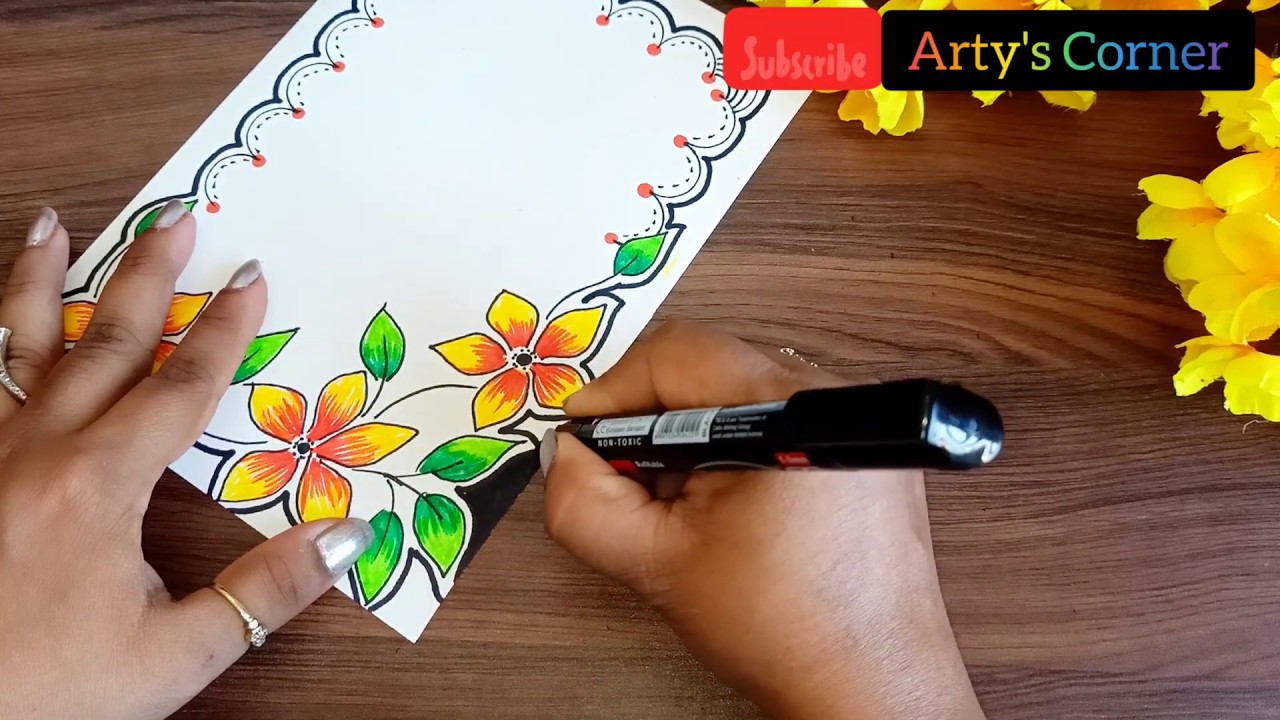 Border Design on Paper | Designs for Front Page | Border for Project ...