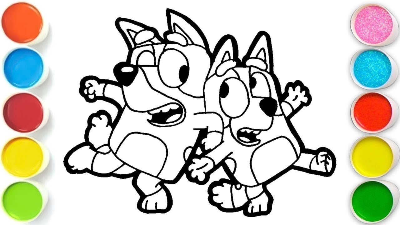 Bluey and Bingo Drawing, Painting & Coloring For Kids and Toddlers ...
