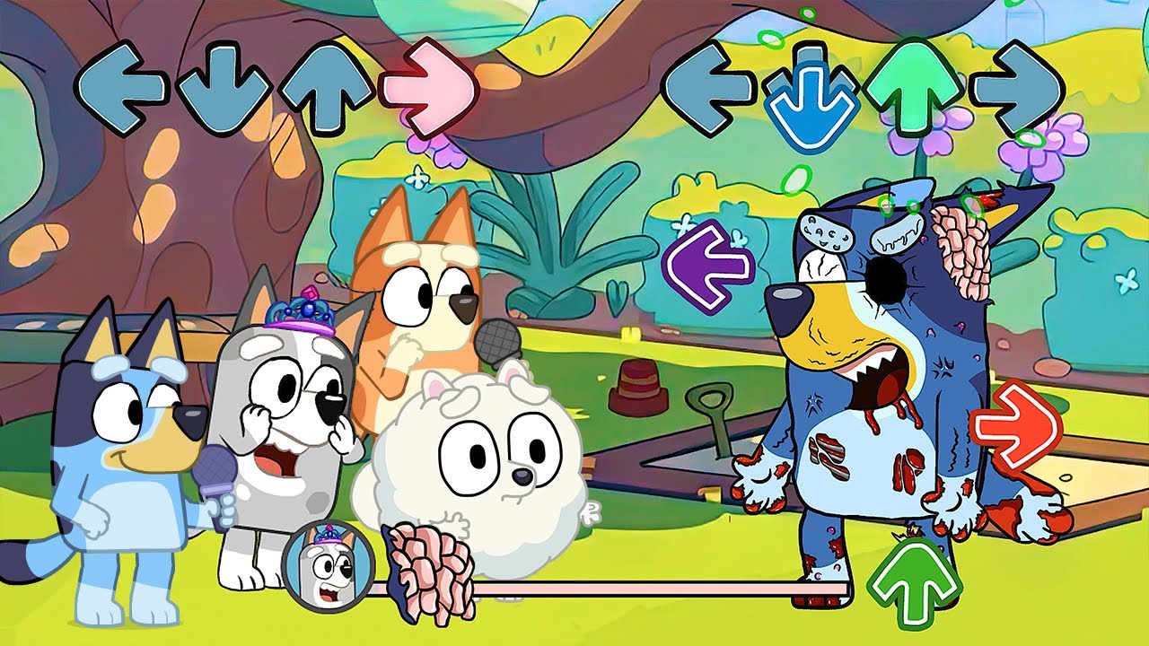 NEW Cursed Bluey VS OG Bluey Family (Can Can) - Friday Night Funkin ...