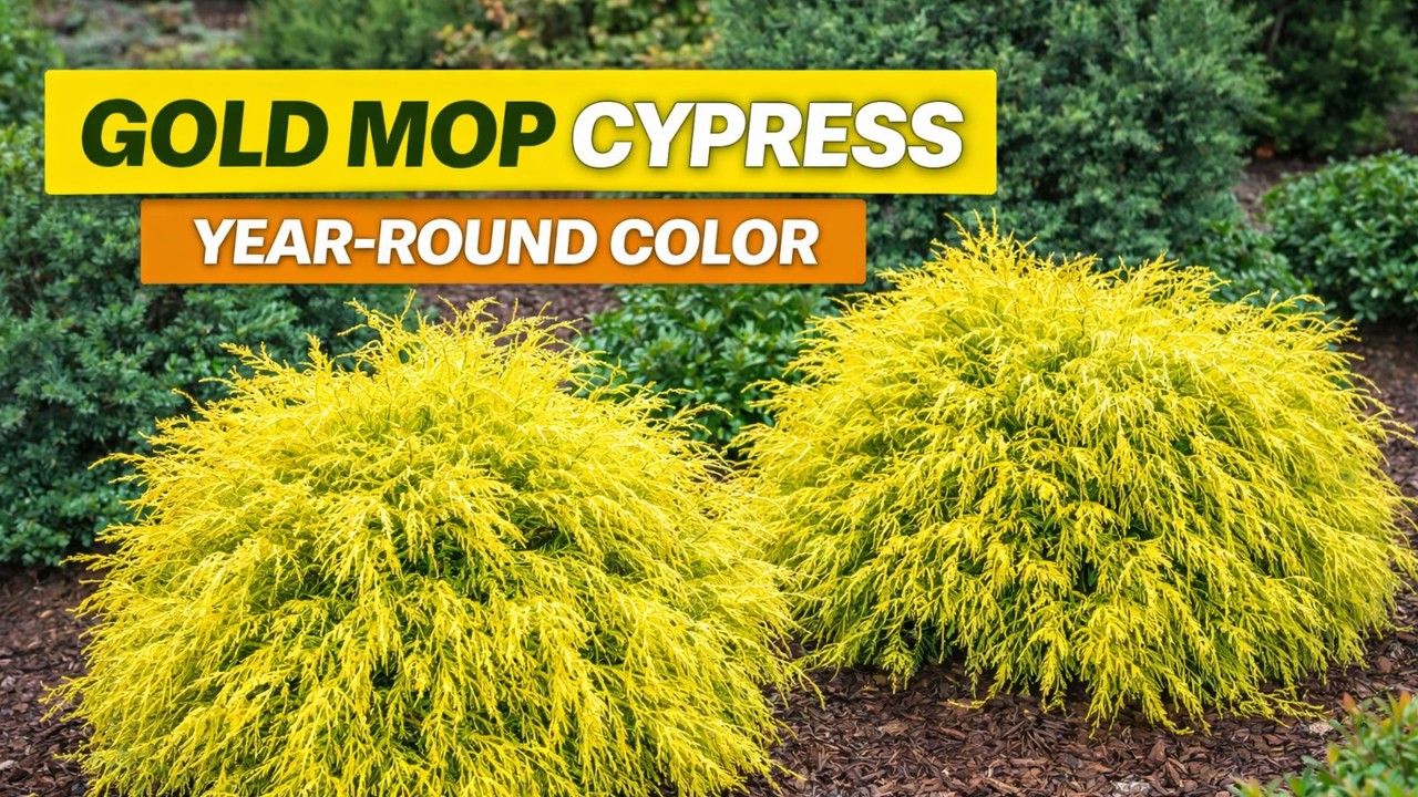 Gold False Cypress | Chamaecyparis pisifera | Gold Mop Cypress - YouTube