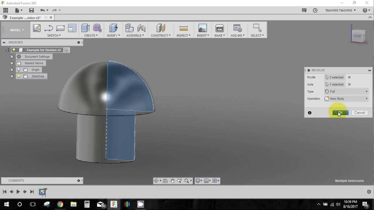 Revolving Shapes in Fusion 360 - YouTube