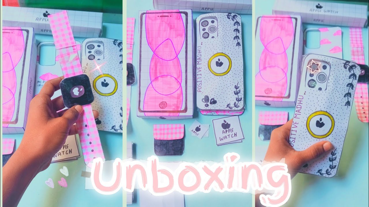 (Paper DIY) Apple watch, Airpods, iPhone 15 pro Unboxing | - YouTube