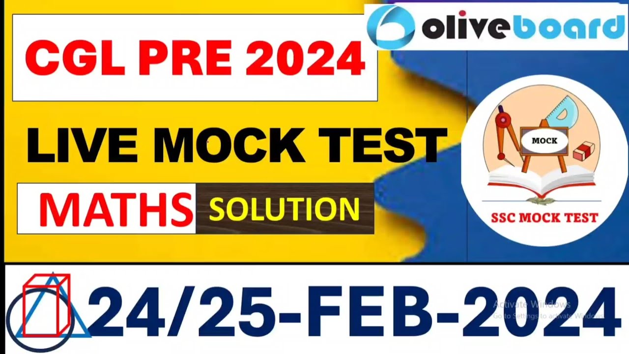 OLIVE BOARD CGL PRE LIVE MOCK TEST SOLUTION || 24/25 Feb 2024 LIVE MOCK ...