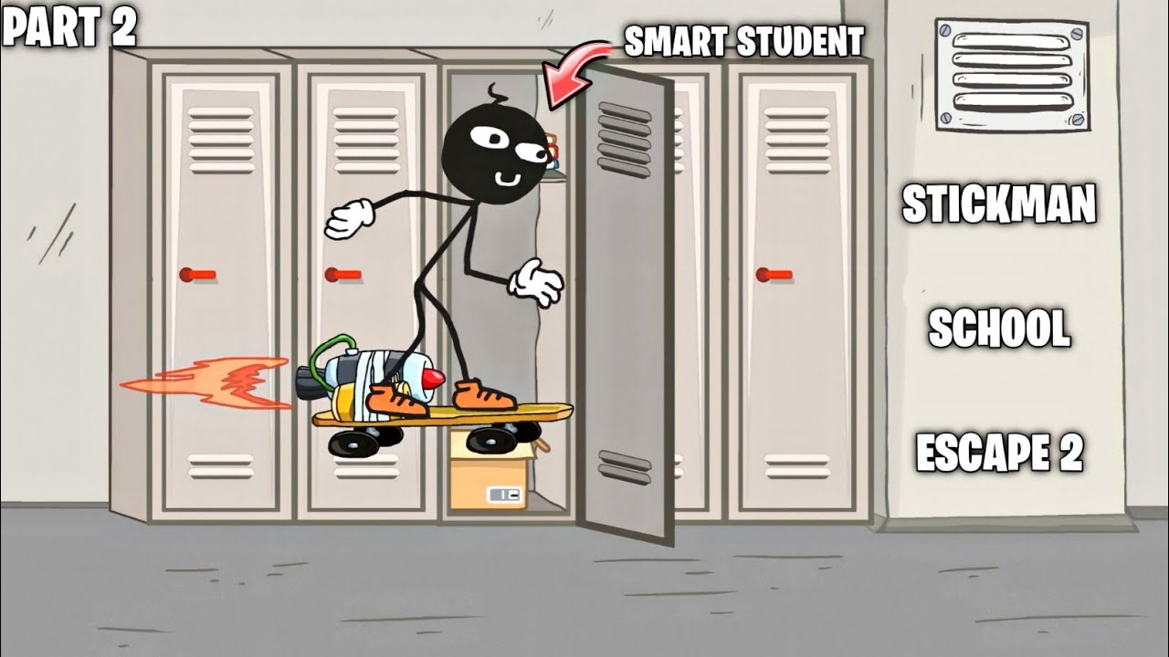 STICK MAN SCHOOL ESCAPE 2 | SMART STUDENT | PART 2 | GAMEPLAY | CAPTAIN ...