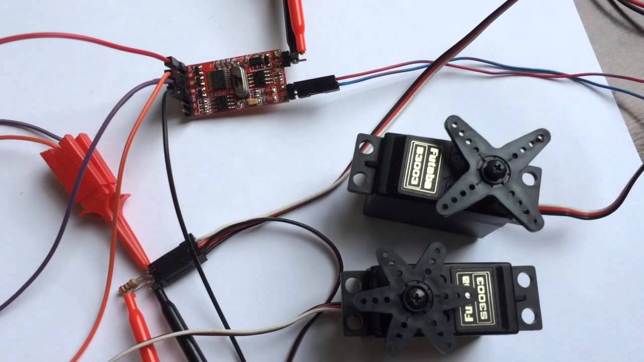 Driving servos with DM-103 DMX decoder - YouTube