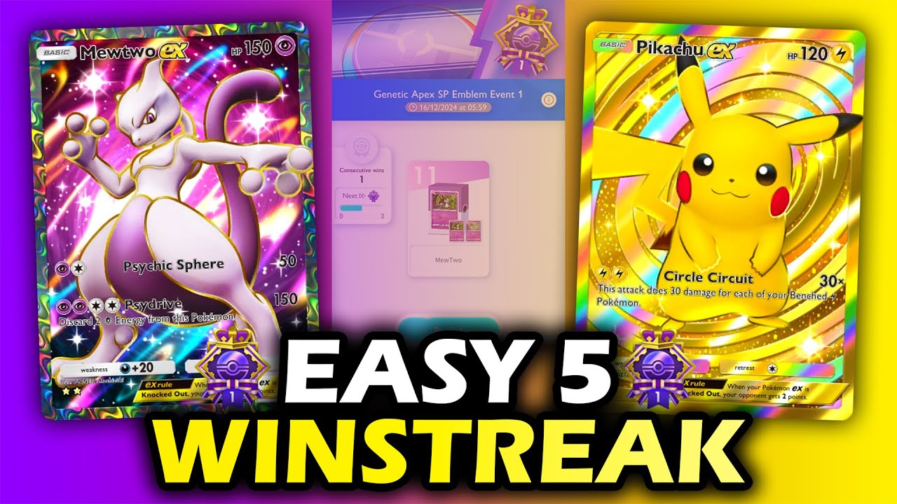 How to Easily Get 5 WinStreak in Pokemon TCG Pocket (Win Streak Event ...