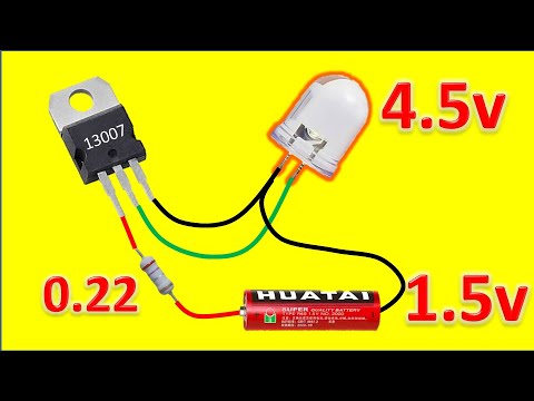 como encender un led de 4.5v con solo 1.5v usando un tranasitor NPN ...