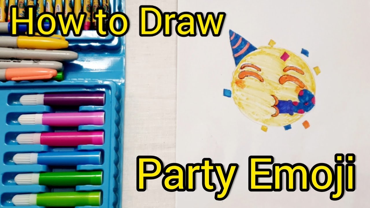 How to Draw a Party Emoji - YouTube
