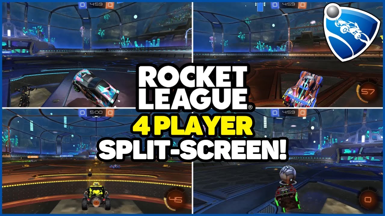 4 Player Split Screen - Rocket League w/ Lando, Snoley and my Son - YouTube