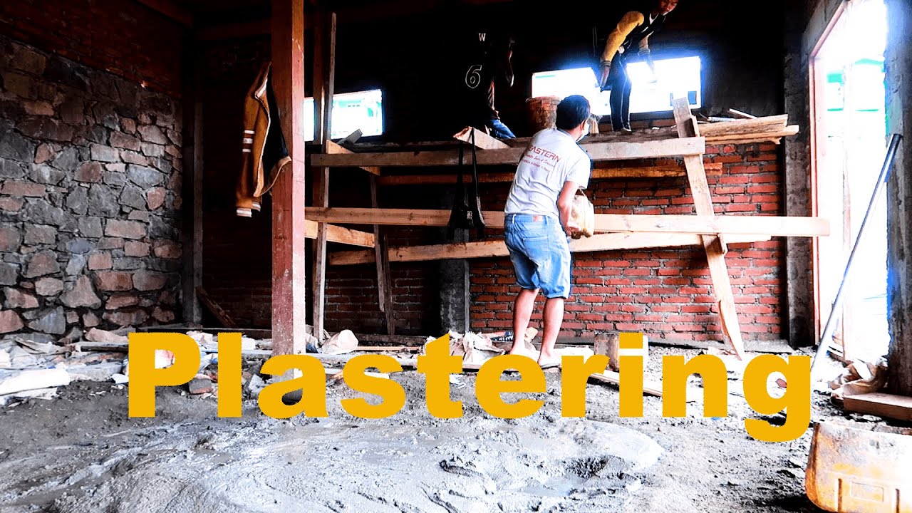 Plastering A Brick Wall - YouTube