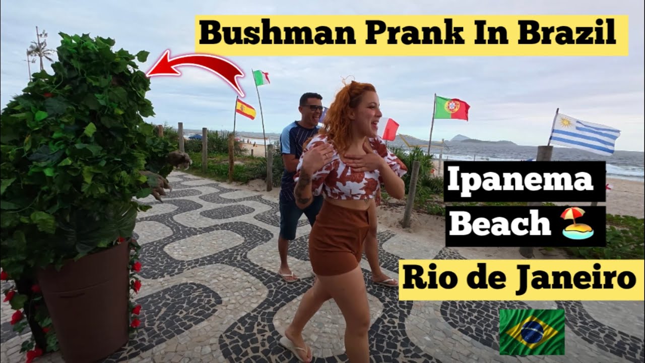 Bushman Prank: Scaring people in Rio de Janeiro Brazil - YouTube
