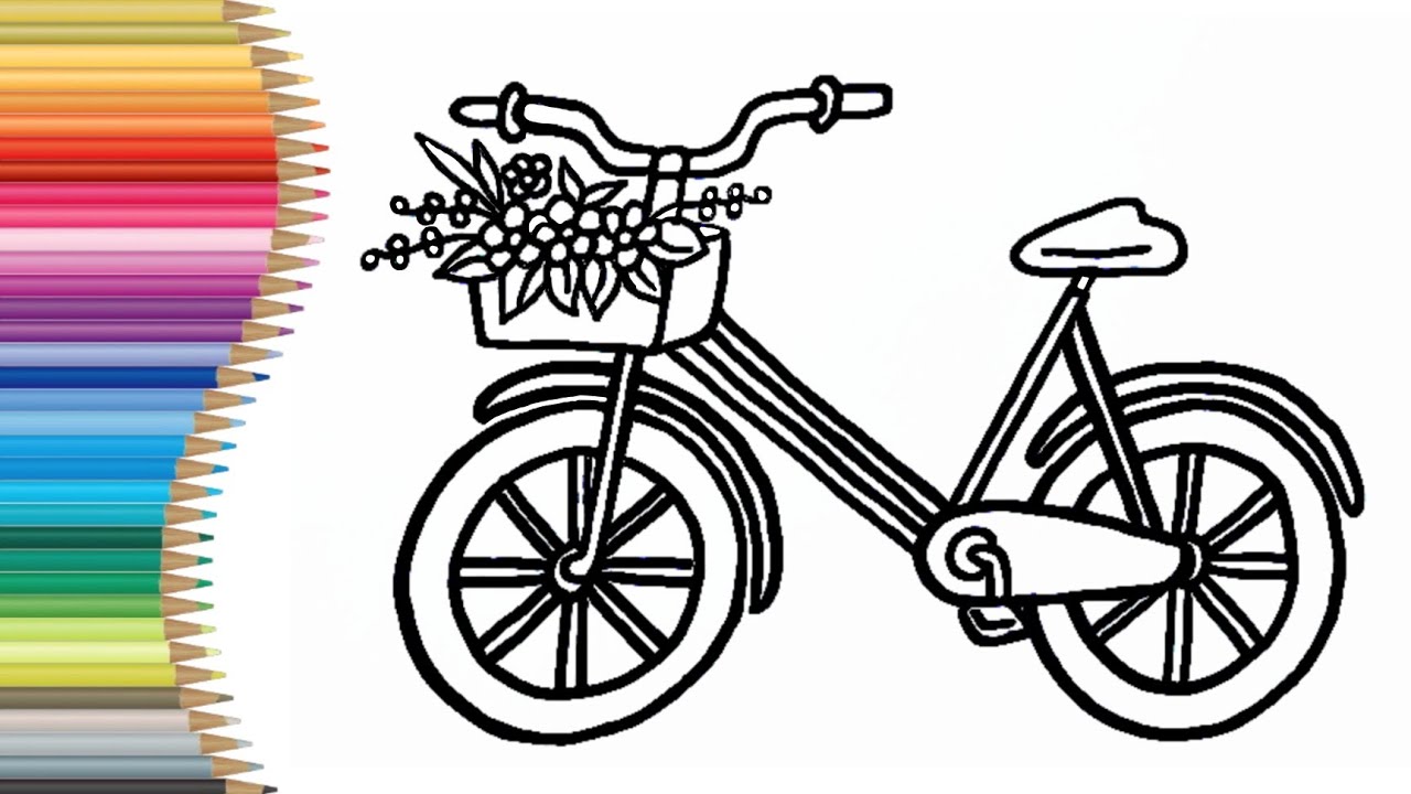 How To Draw Cute Bicycle |Drawing and coloring for kids #drawing #art # ...