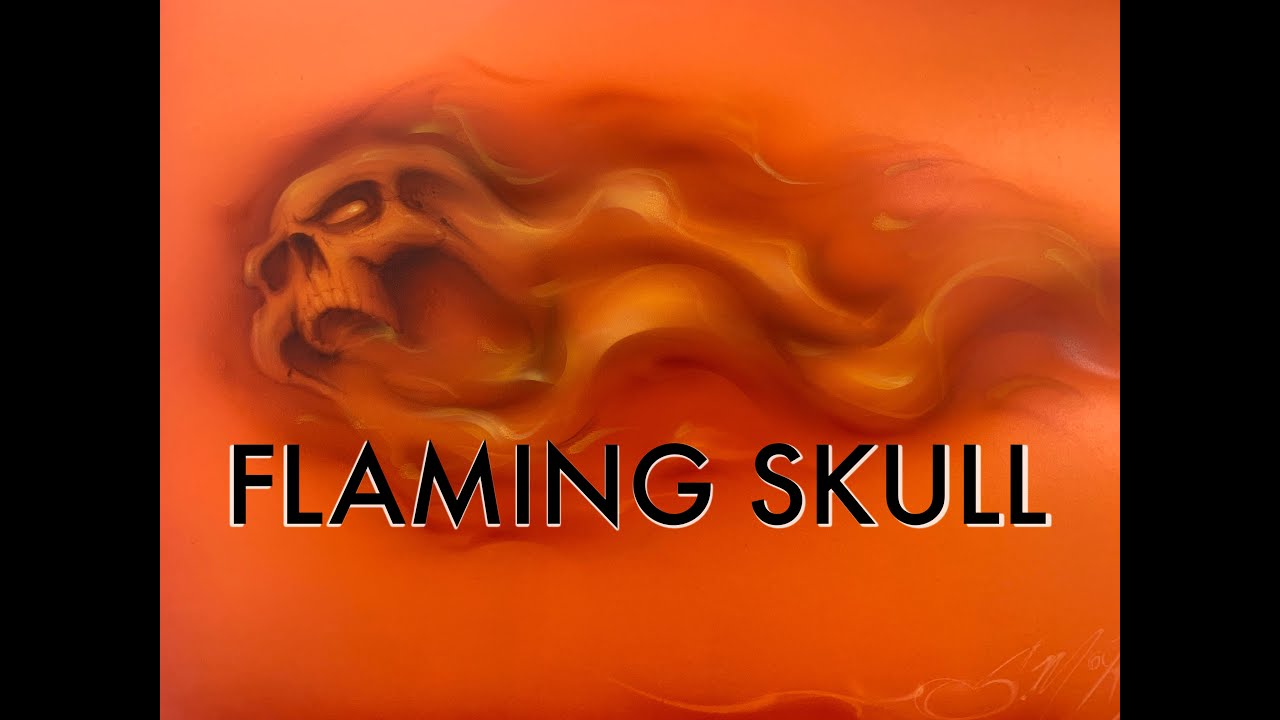 How-To Airbrush a Flaming Skull Pt.1 - YouTube