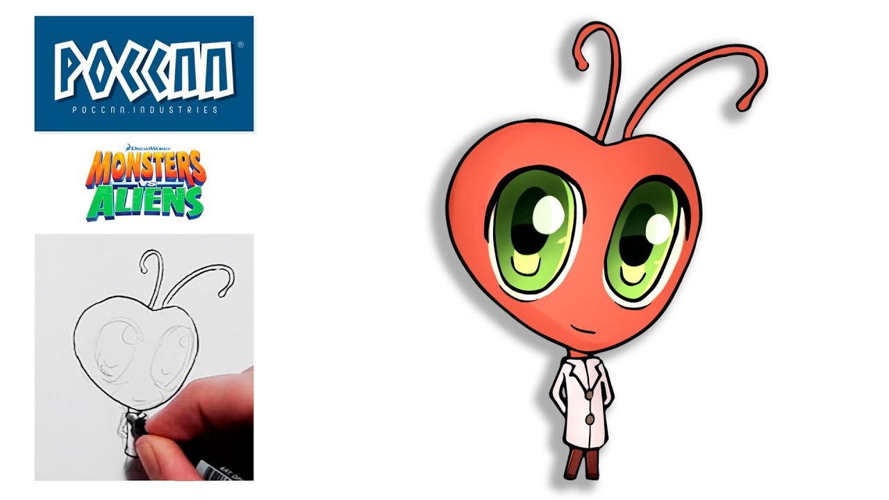 Cómo dibujar al Dr. Cucaracha Chibi (Monstruos vs. Aliens) - YouTube