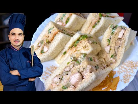 Chicken Malai Boti Sandwich|Authentic Bakery Style chicken Malai Sandwich|Chef M Afzal|