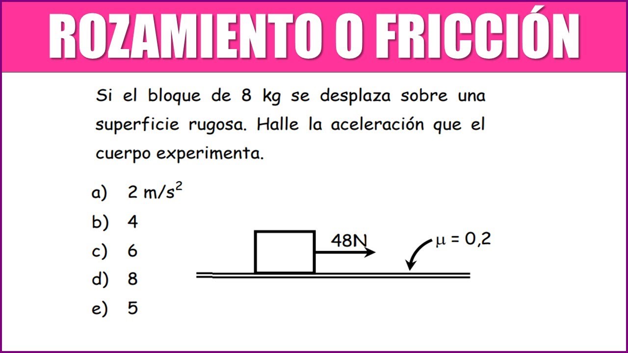 Si el bloque de 8 kg se desplaza sobre una superficie rugosa. Halle la ...