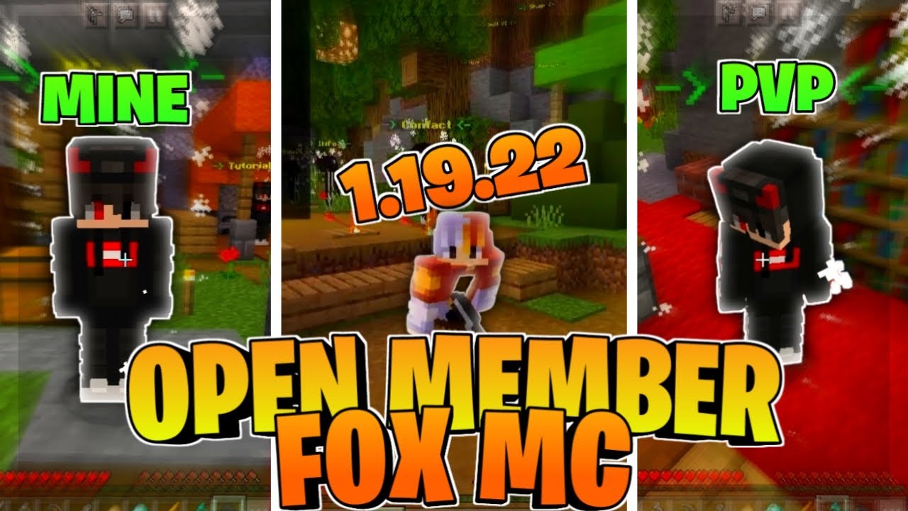 OPEN MEMBER SERVER MCPE VERSI 1.19 TERBARU!! FoxMC S2|| ON 24 JAM-FULL FITUR - YouTube