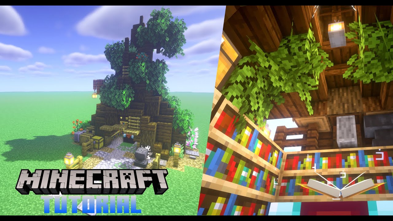 Minecraft: How to Build an Enchantment Setup in a Tree Trunk - YouTube