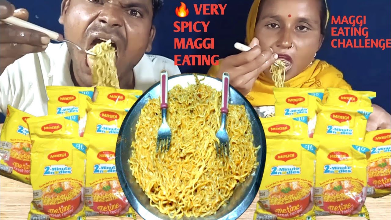 🔥ASMR EATING SPICY MAGGI ||💪CHALLENGE 💪|| MAGGI EATING CHALLENGE ...