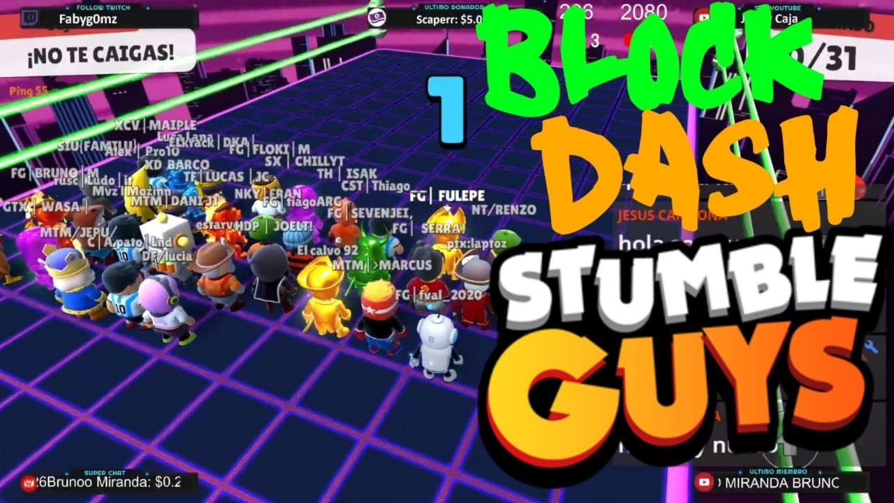 Stumble Guys Directo A Puro Block Dash - YouTube