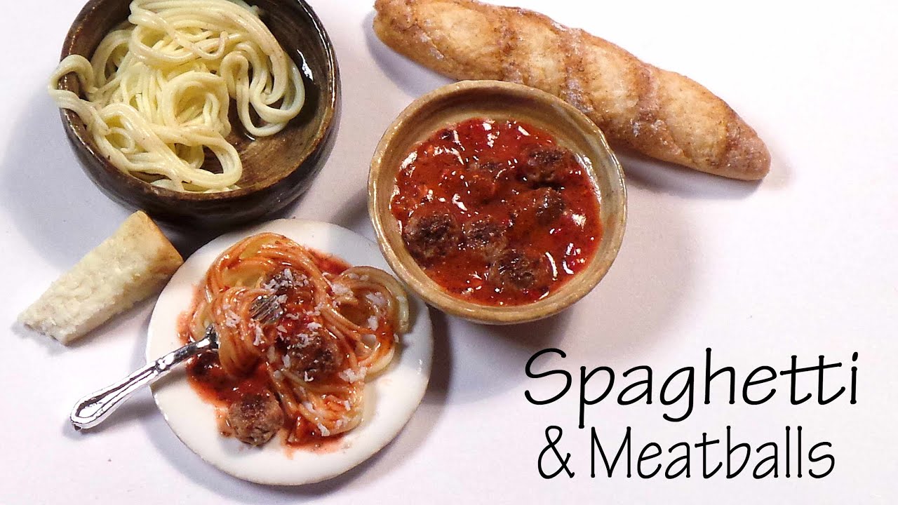 Easy Spaghetti & Meatballs - Polymer Clay Tutorial - YouTube