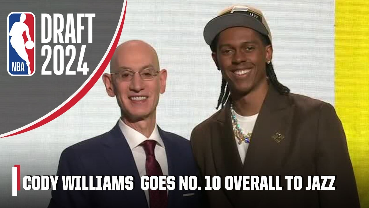 The Utah Jazz select Cody Williams with the No. 10 pick in the 2024 NBA ...