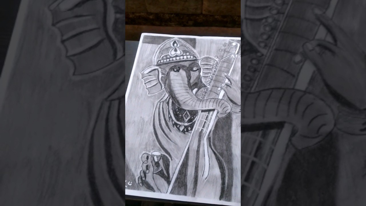 Ganesh ji drawing with charcoal pencils #shorts - YouTube