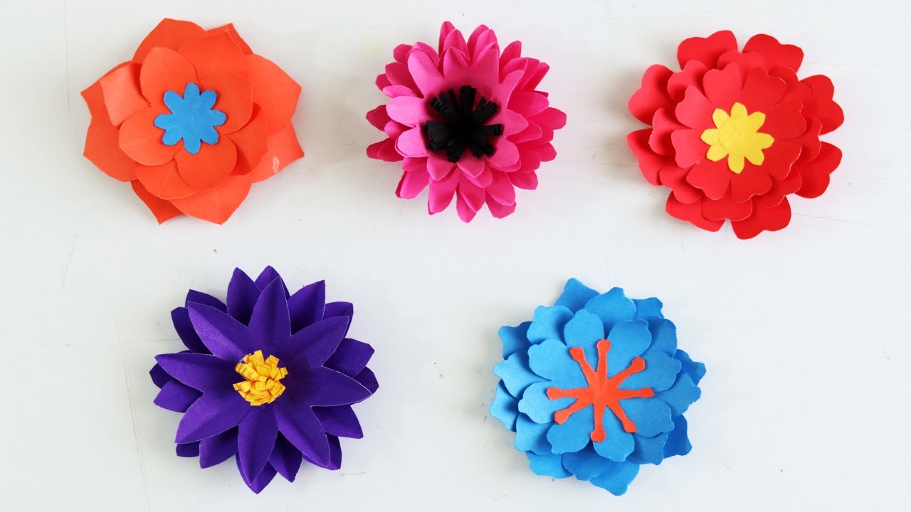 5 Types Of Paper Flower Making DIY Easy Paper Flower Decoration Ideas 5-types-of-paper-flower-making-diy-easy-paper-flower-decoration-ideas