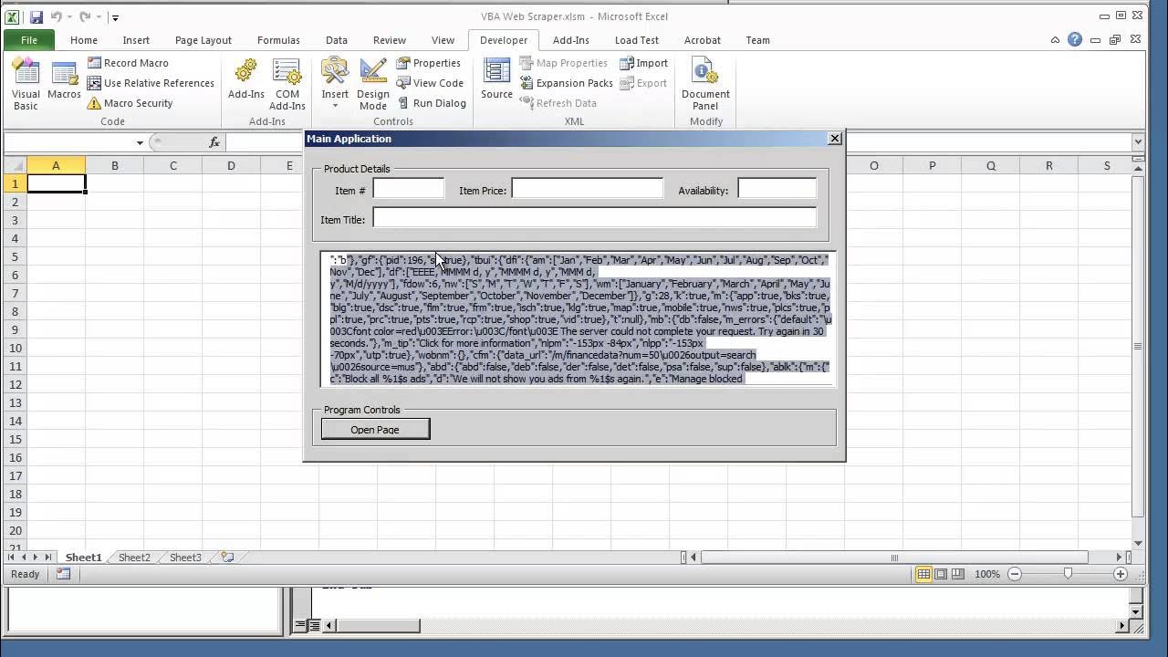 Web Scraper VBA Application1.13-How to view Plain Text from Web Page Site - YouTube