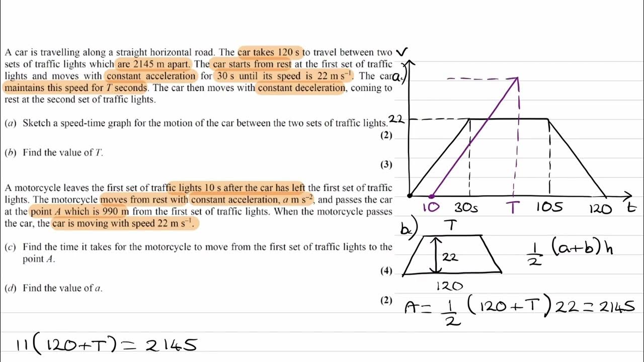 Constant Acceleration Exam Questions - A Level Maths - Edexcel Mechanics Year 1 - Q8 (level 2 ...