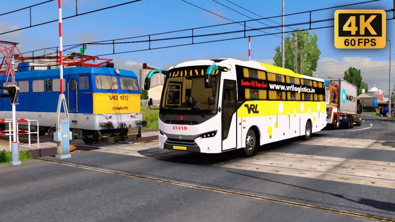 VRL Travels AC sleeper stops on railway tracks - Euro Truck Simulator 2 ...