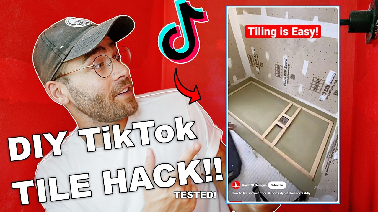 Testing TikTok Shower Floor Tile Hack!! (How To Tile Shower Floor ...