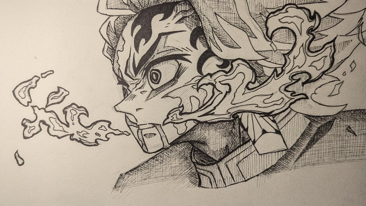 Trying To Draw: Tanjiro Kamado - YouTube