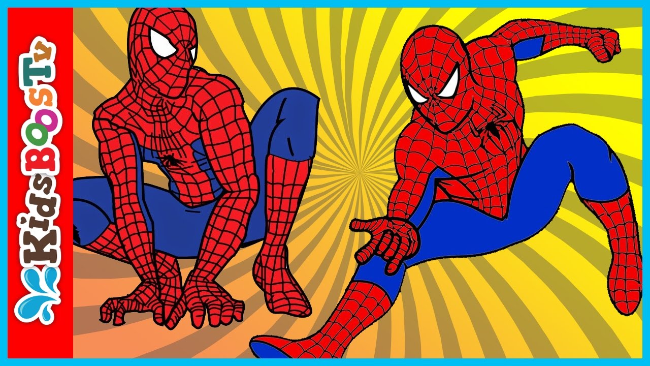 SPIDERMAN Coloring Page for Preschooler Fun Art Activities Video Learn ...