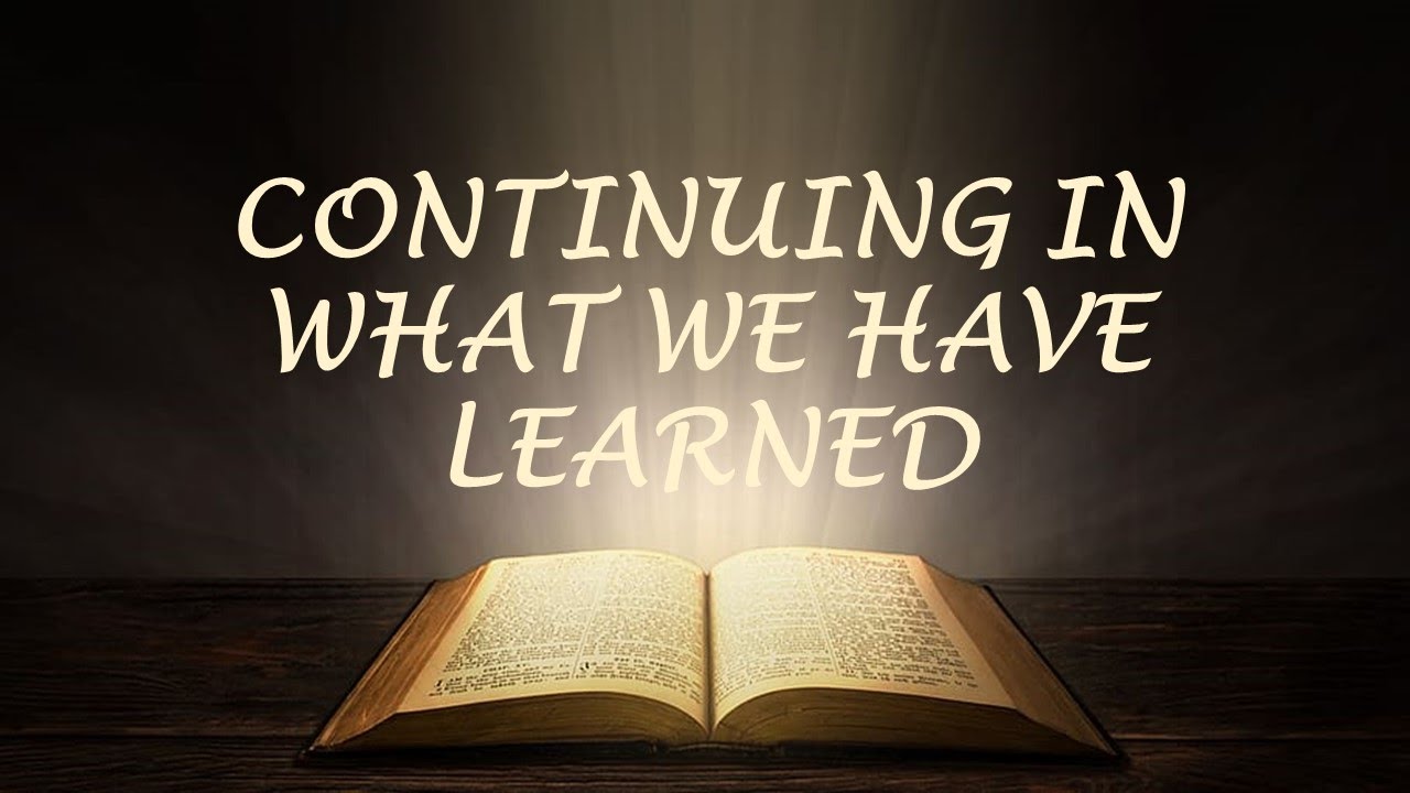 Continuing in What You Have Learned - YouTube