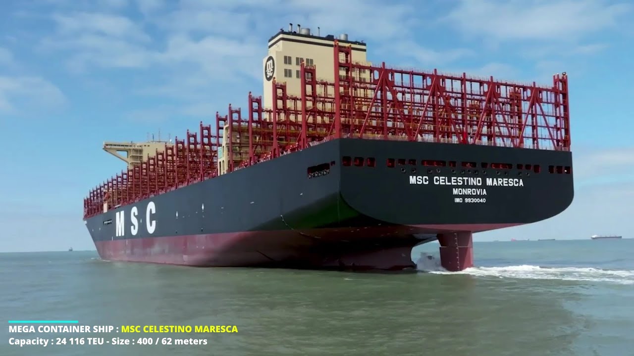 MSC Celestino Maresca - New mega container ship 24116 TEU - YouTube