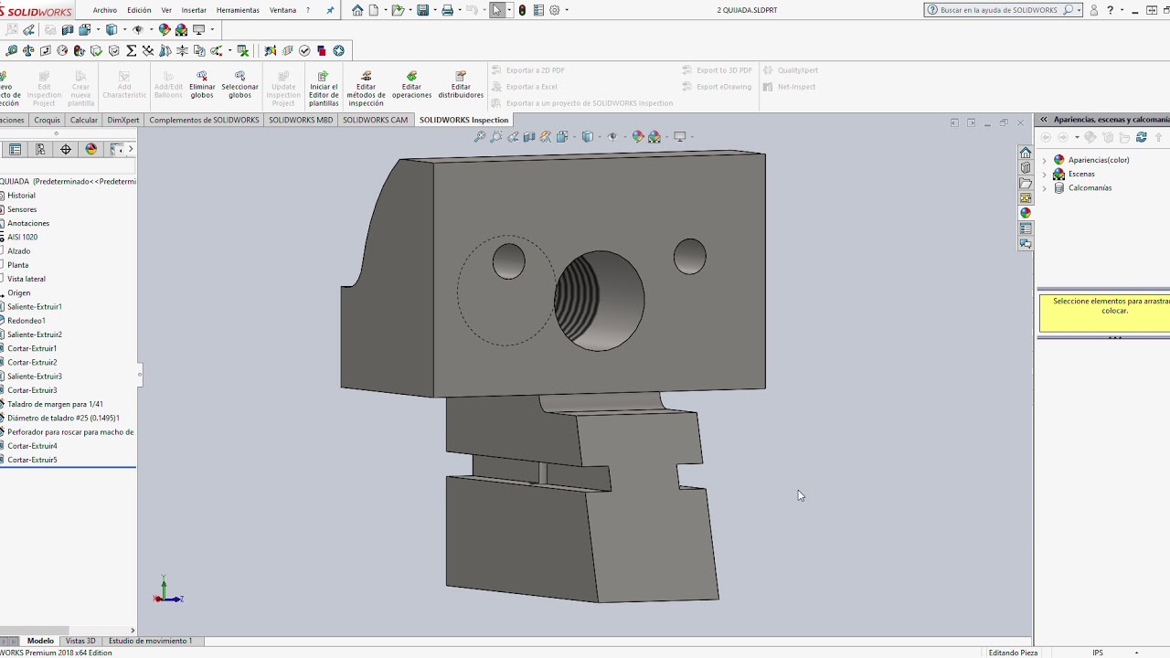 SOLIDWORKS PRENSA DE MAQUINADO - YouTube