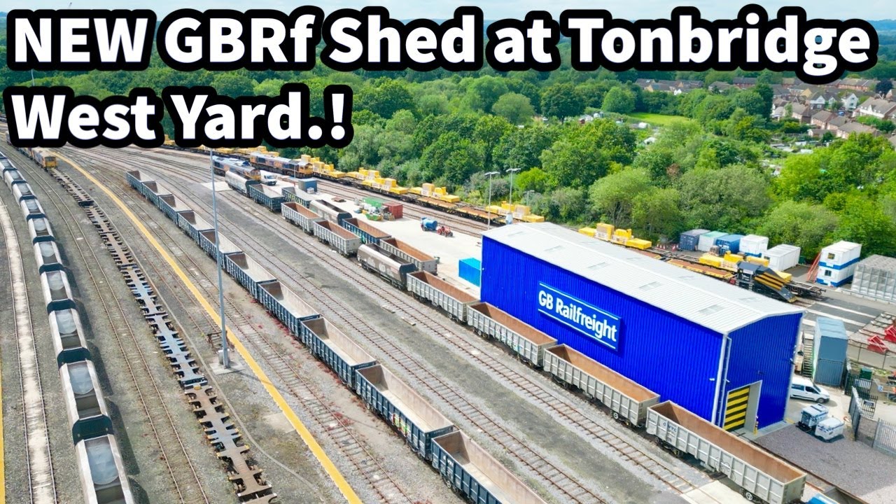 NEW GBRf Maintenance SHED at Tonbridge West plus 360° AERIAL VIEWS of ...