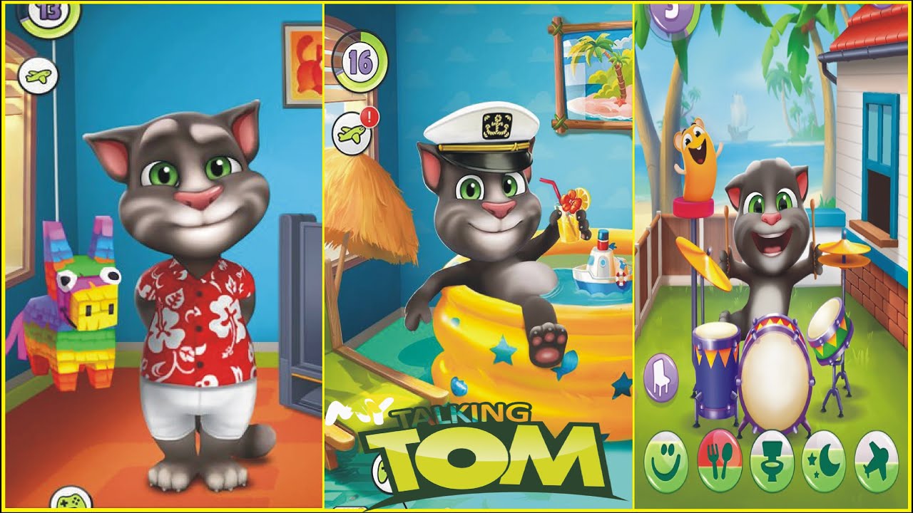 TOM ENJOY SWIMING | Tom Singing Song | My Talking Tom Swiming | My ...