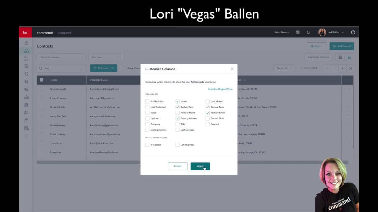 KW Command Training | Sorting your Contacts with Filters, Columns, and ...